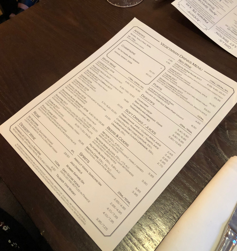 Cote Restaurant - A review - Mummy Barrow